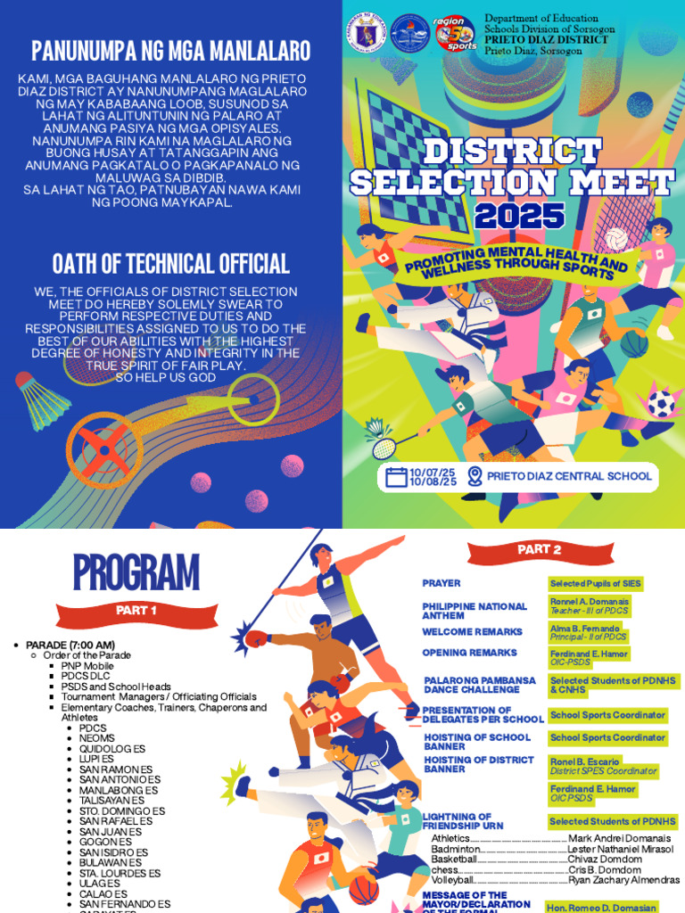 School Intramurals Program Brochure in Teal and Lime Green Flat ...