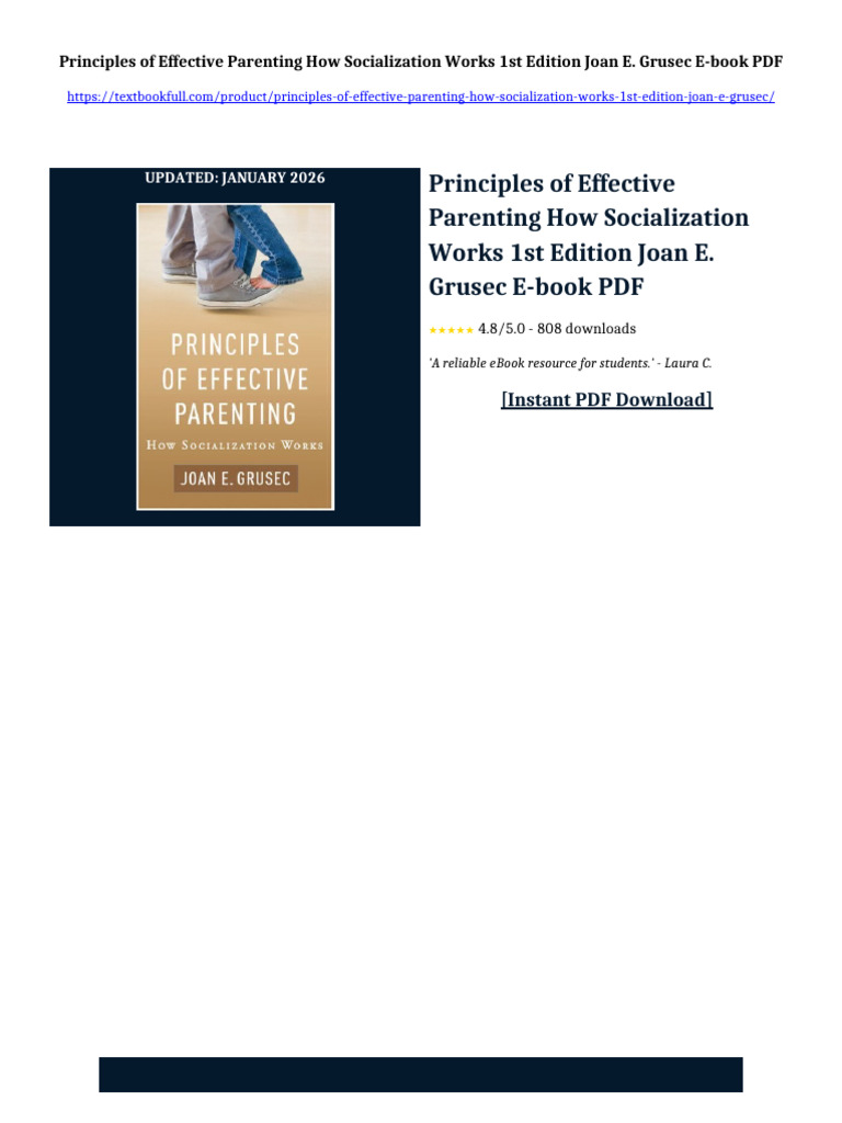 Principles of Effective Parenting How Socialization Works 1st Edition ...
