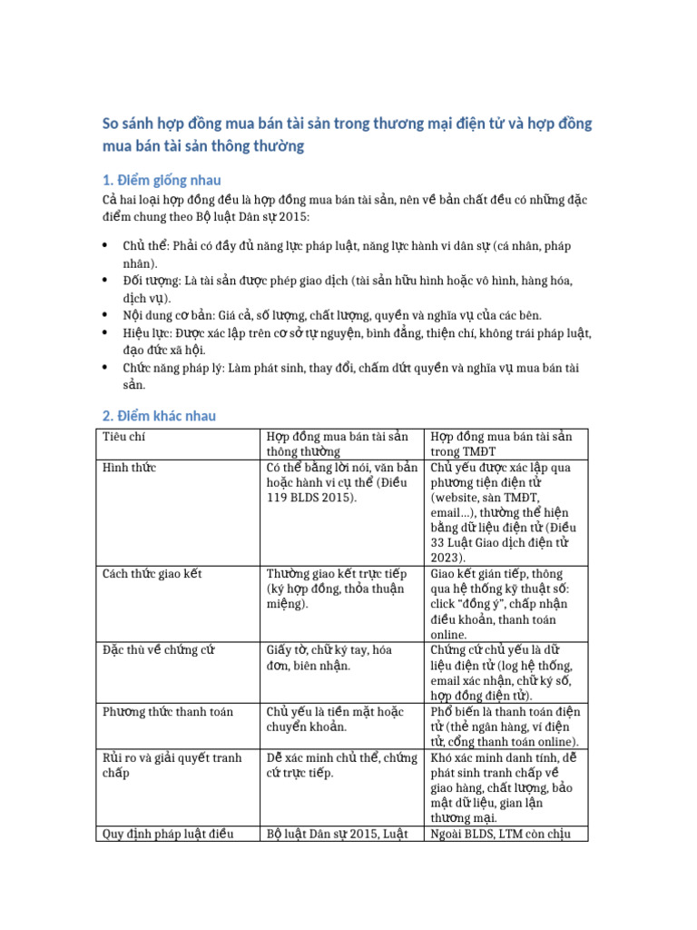 So Sanh Hop Dong Mua Ban | PDF