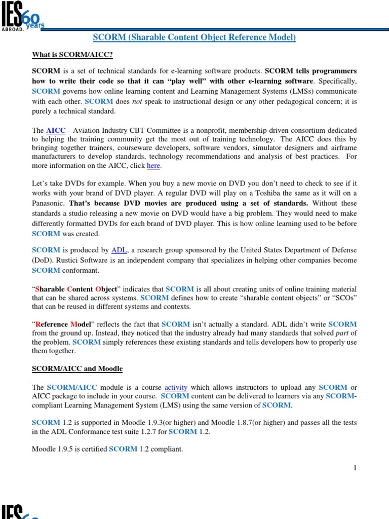 SCORM (Sharable Content Object Reference Model) | PDF | Educational ...