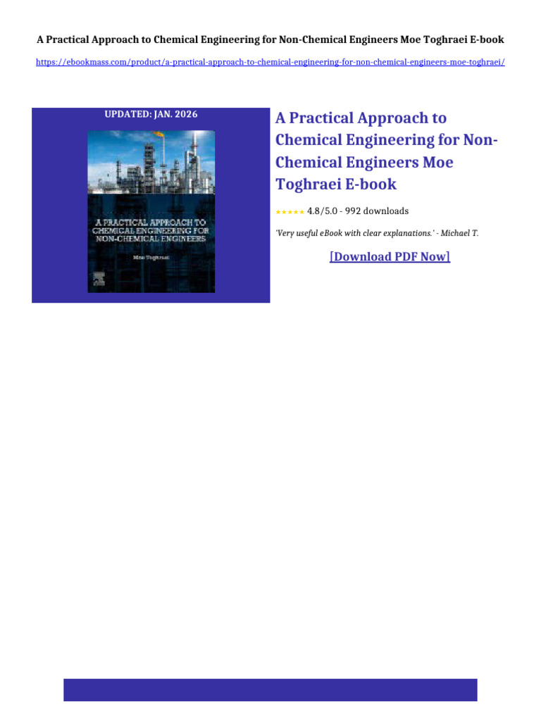 A Practical Approach to Chemical Engineering for Non-Chemical Engineers ...