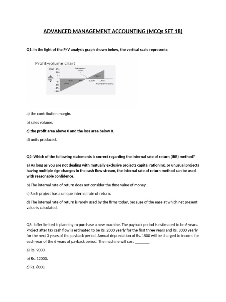 AMA SET 18 | PDF | Internal Rate Of Return | Net Present Value