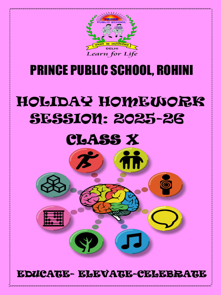 X Holiday Homework 202526 Edited | PDF | Learning | Creativity