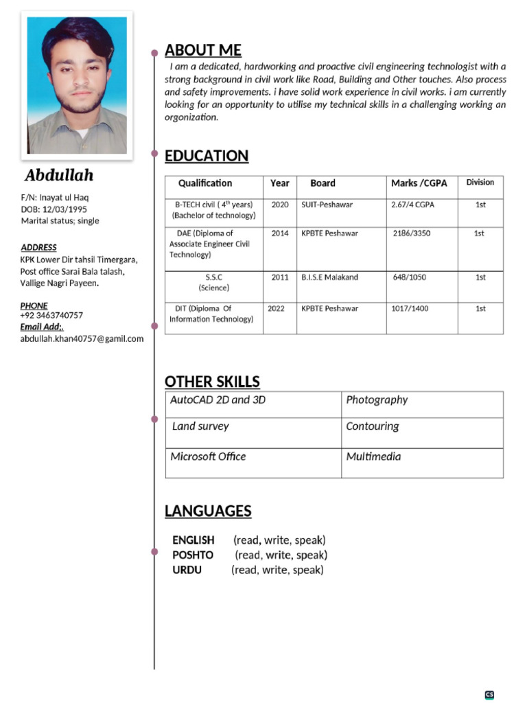 Abdullah CV | PDF