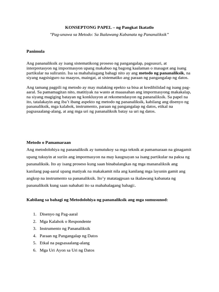 Konseptong Papel - NG Pangkat Ikatatlo | PDF