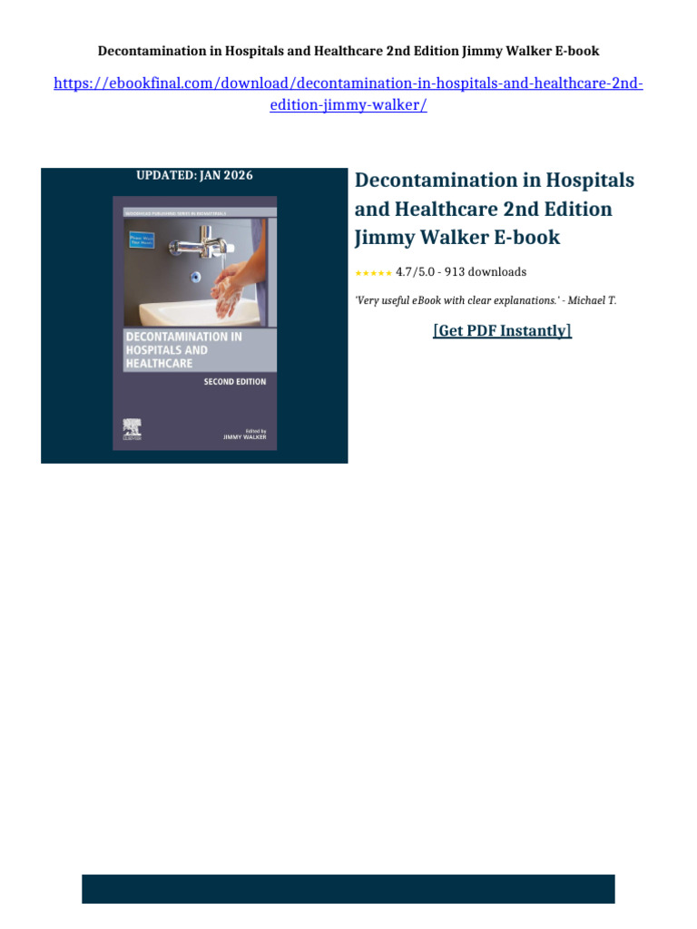 Decontamination in Hospitals and Healthcare 2nd Edition Jimmy Walker ...