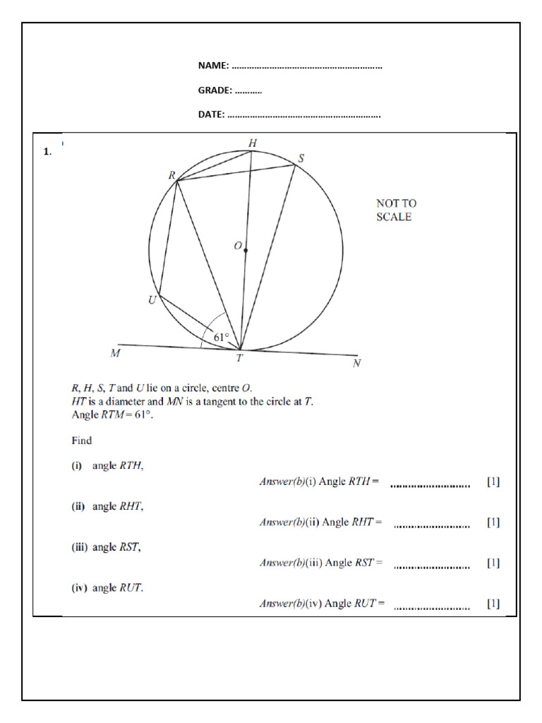 Circle_theorems_and_Similar_figures_WS | PDF