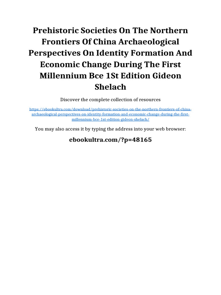 Prehistoric Societies on the Northern Frontiers of China Archaeological ...