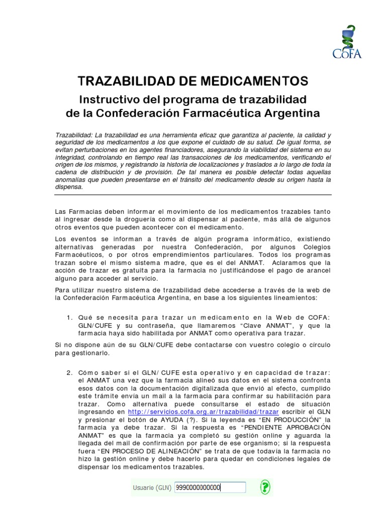 Instructivo Programa de Trazabilidad | PDF | Farmacia | Medicamentos con receta