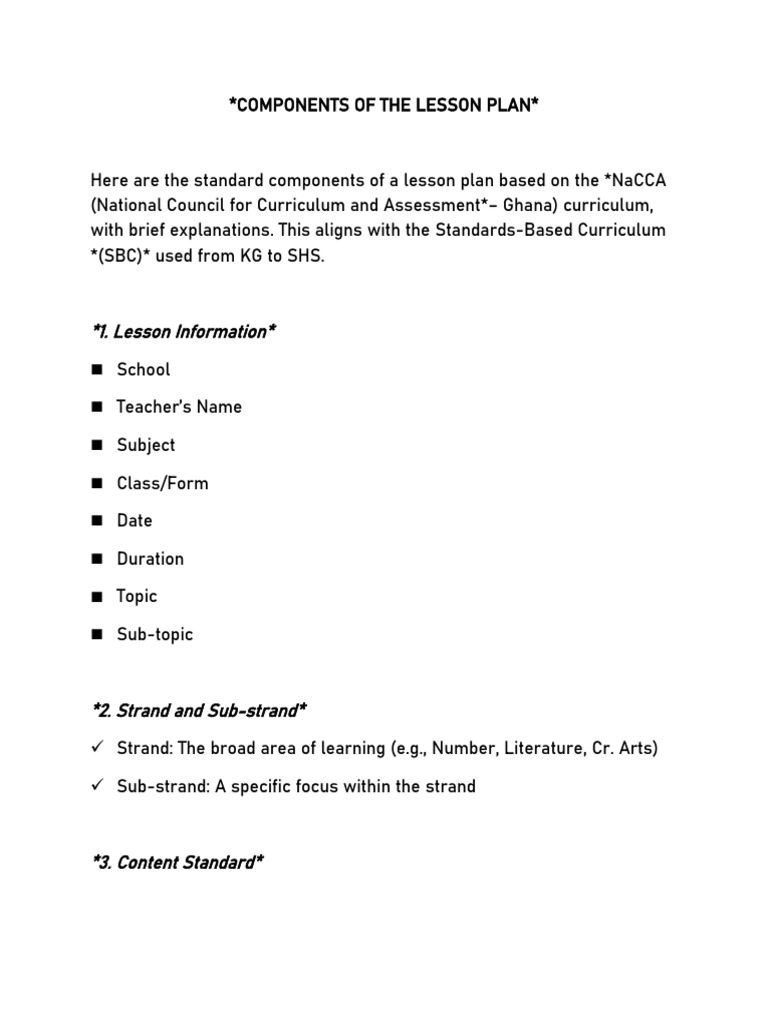 COMPONENTS OF TRN | PDF | Learning | Curriculum