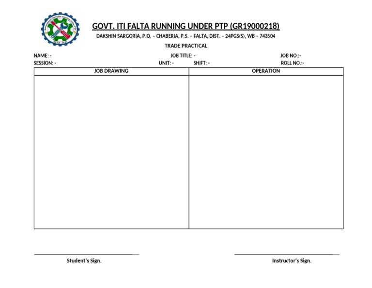 Practical Job Format | PDF