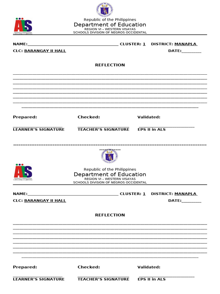 FINAL Reflection Per Worksample | PDF