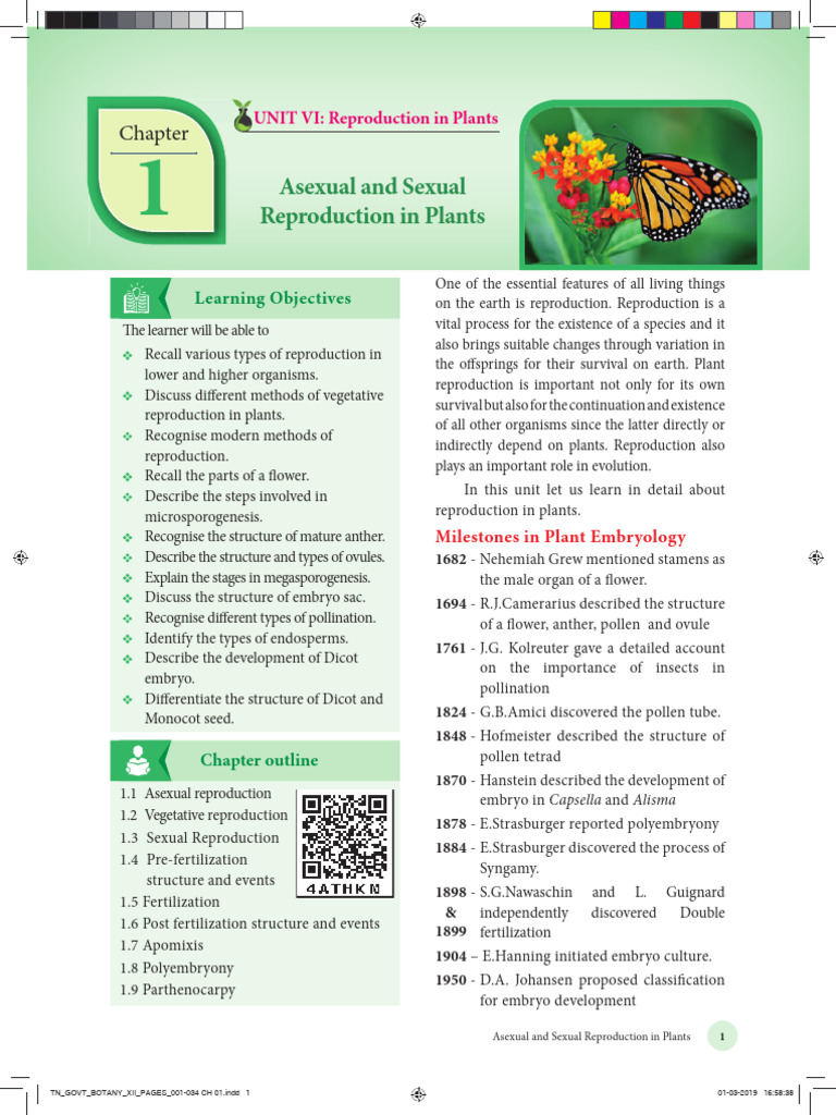 Tamilnadu Board Class 12 Botany Chapter 1 | PDF | Grafting | Pollen