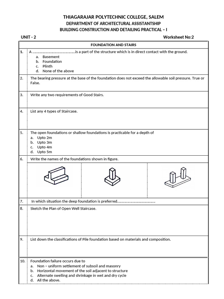 Unit - II - Foundation | PDF