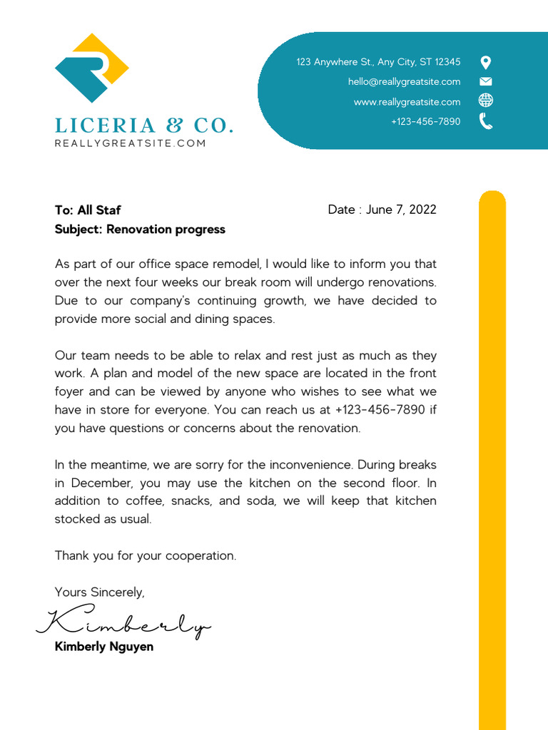 Blue Green Professional Generic Letterhead | PDF