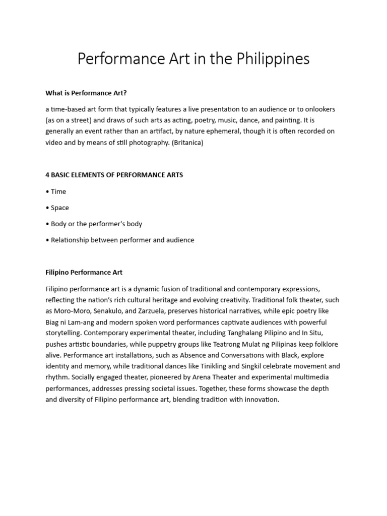 LanibaJ-Performance-Art-in-the-Philippines | PDF | Performance Art ...