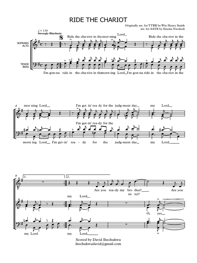 Ride The Chariot - Full Score | PDF