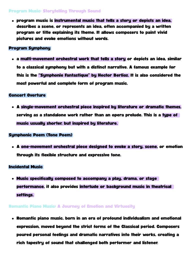 Program Music Storytelling Through Sound | PDF | Frédéric Chopin ...