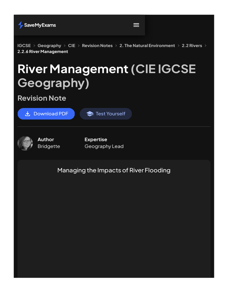 2.2.6 River Management - CIE IGCSE Geography Revision Notes 2020 - Save ...