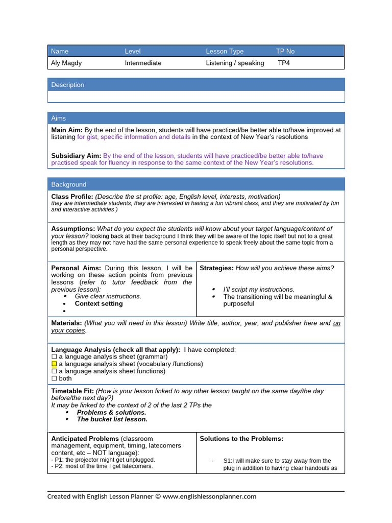 Lesson Plan Receptive Skills 2023 | PDF | Teachers | Human Communication