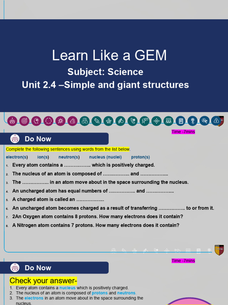 Unit 2.4_PPT_ Simple and Giant Structures | PDF | Chemical Bond | Salt ...