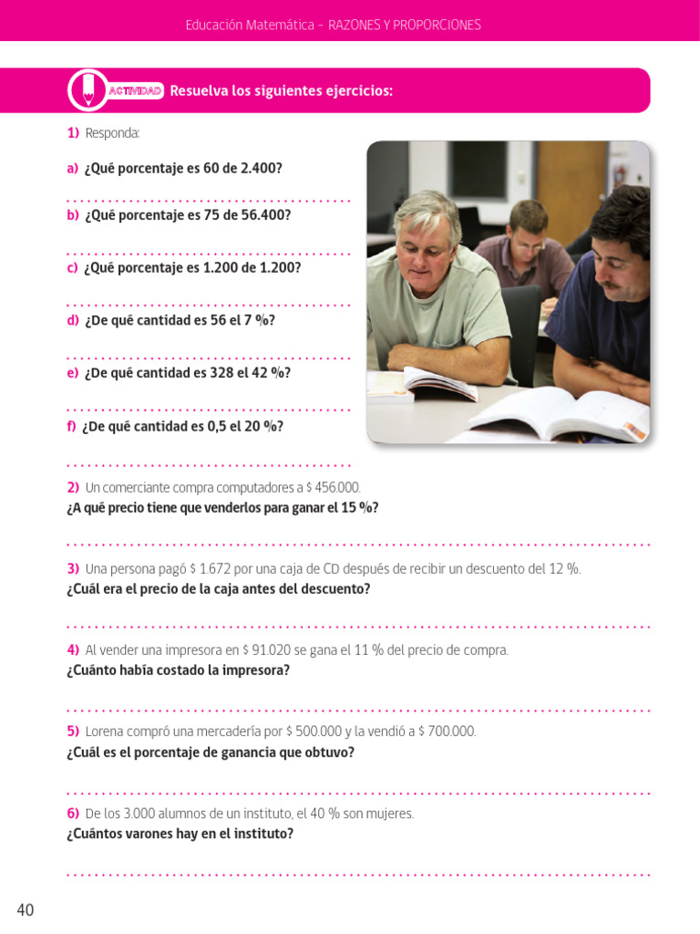 Razones-Y-Proporciones Con Porcentaje - 2026 | PDF | Porcentaje | Precios