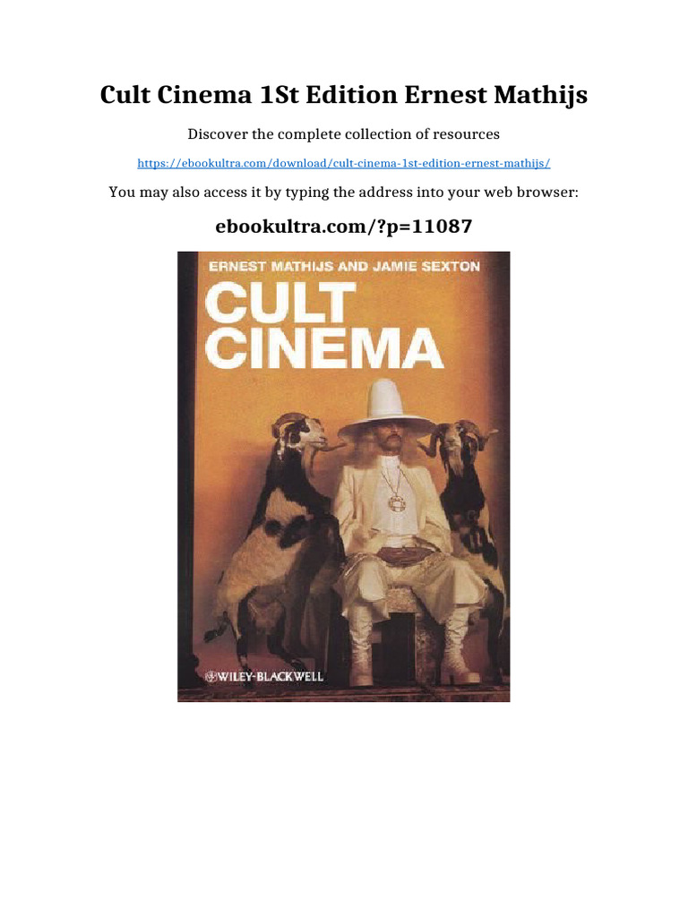 Cult Cinema 1st Edition Ernest Mathijs available any format | PDF