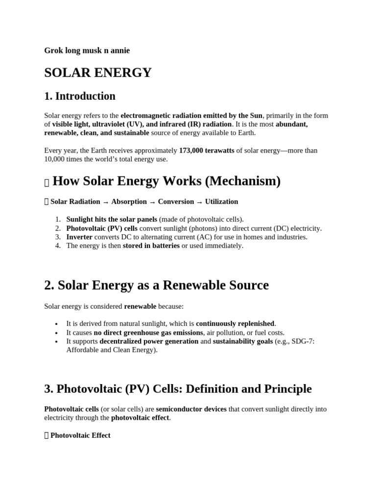 Solar Energy | PDF | Photovoltaics | Solar Cell