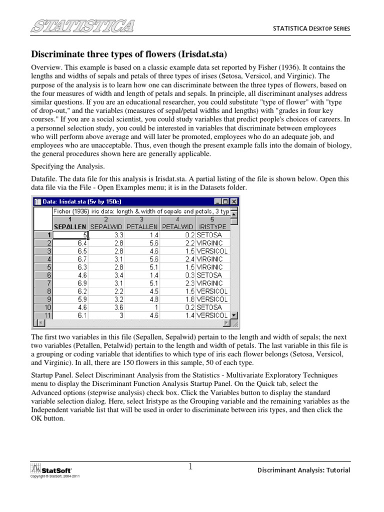 Discriminant Analysis Example | PDF | Statistical Classification | Scatter Plot