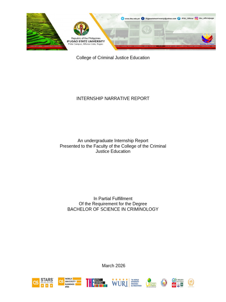 INTERNSHIP NARRATIVE REPORT Format | PDF | Academia | Higher Education