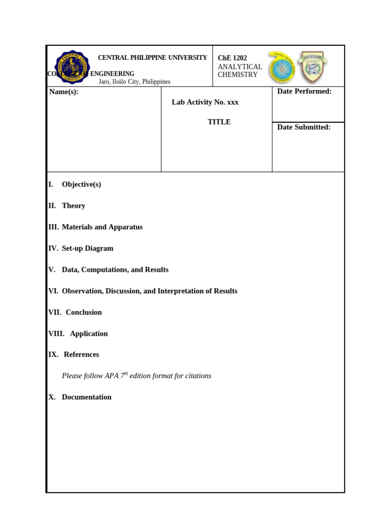 Template of Lab Report | PDF