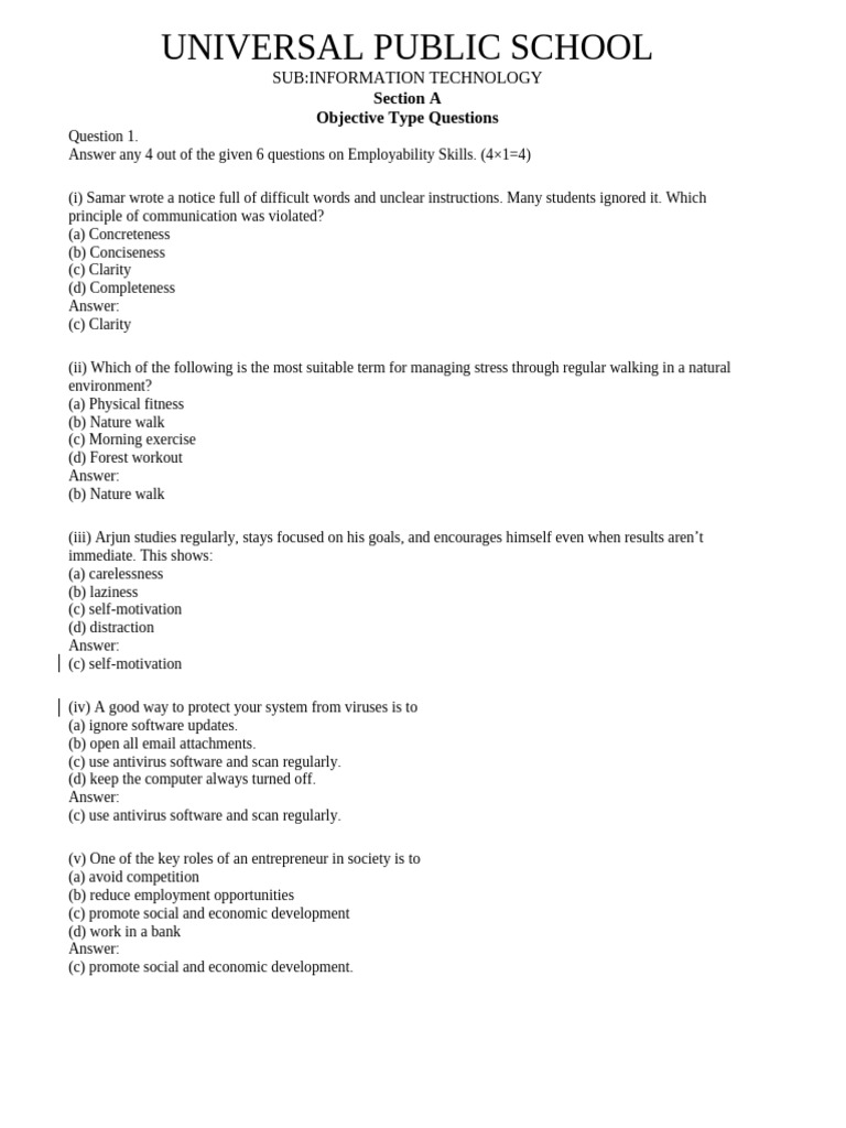 IT- Sample Paper 2 | PDF | Relational Database | Databases