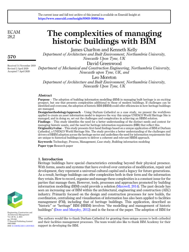 The Complexities of Managing Historic Buildings With BIM | PDF ...