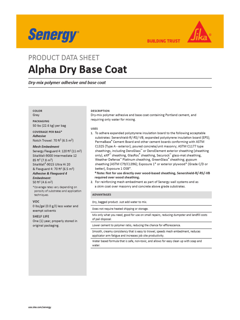 Alpha Dry Base Coat | PDF | Concrete | Water