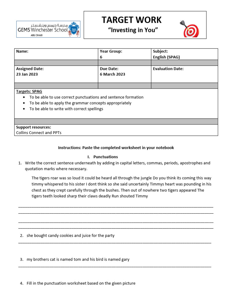 Target Work- Term 2 (1) | PDF | Comma | Syntax
