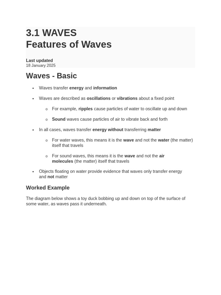 Igcse Cie Physics 3. Waves | PDF | Waves | Refraction