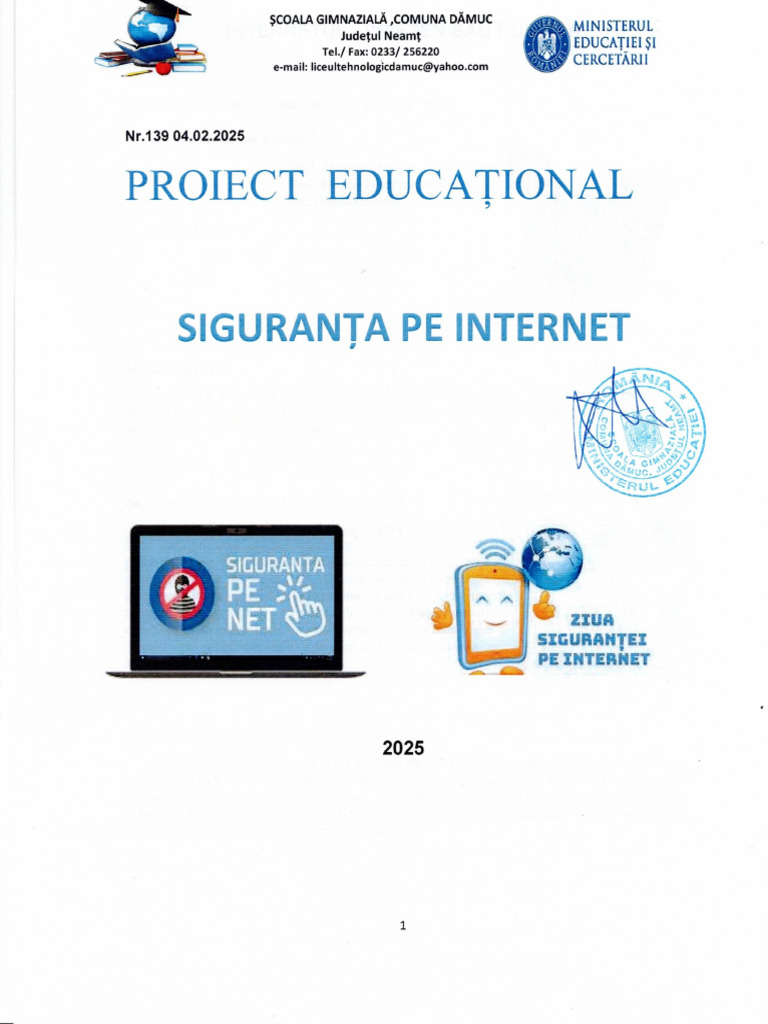 Proiect Educational-Siguranta Pe Internet | PDF