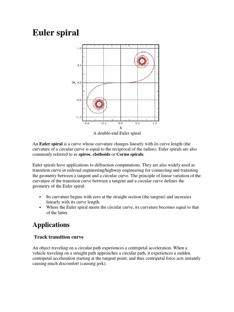 Euler Spiral | PDF | Geometry | Geometric Shapes