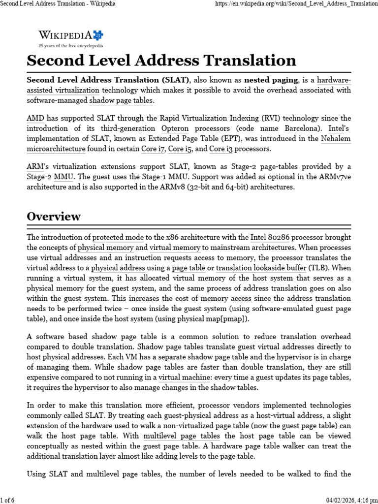 Second Level Address Translation | PDF | Computer Hardware | Central ...