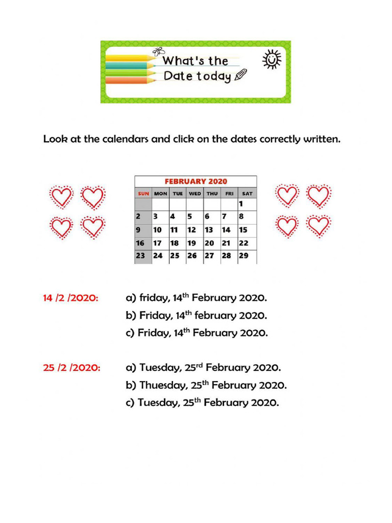 Dates Worksheet | PDF