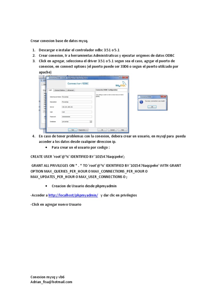 Conexion Mysql y Vb6 | PDF | Mi sql | SQL