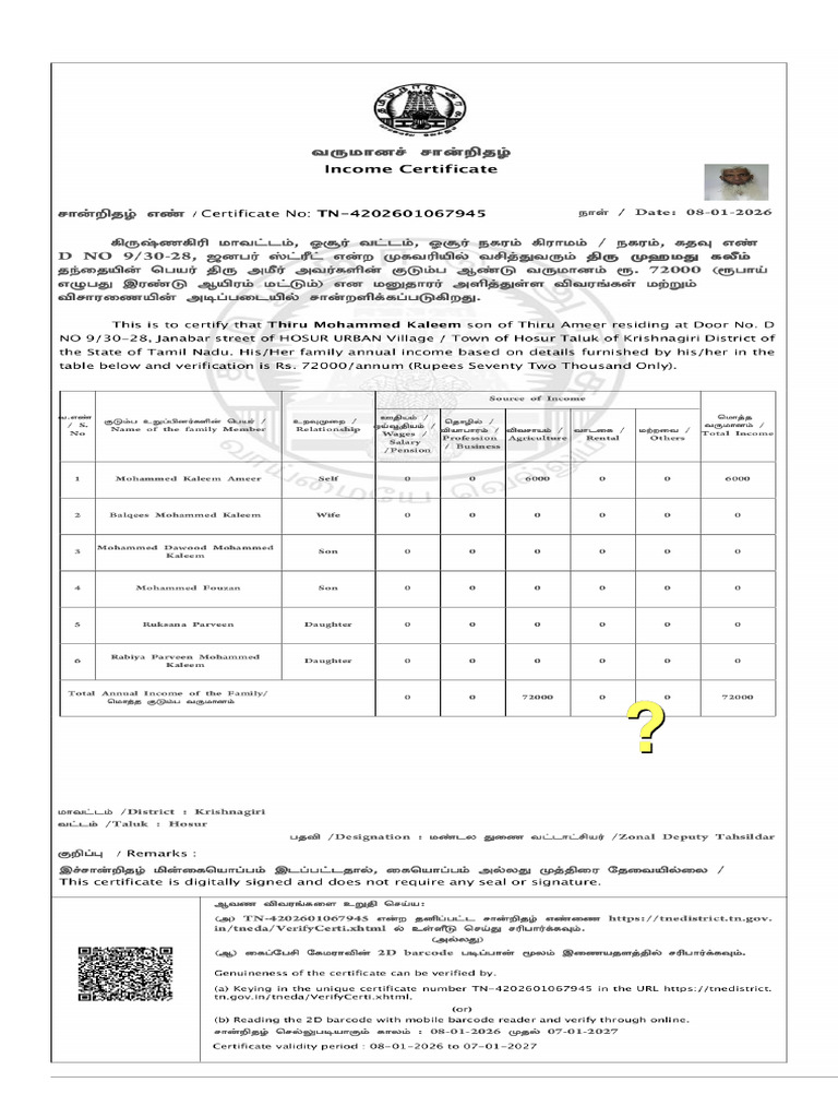 TN-4202601067945 Certificate | PDF