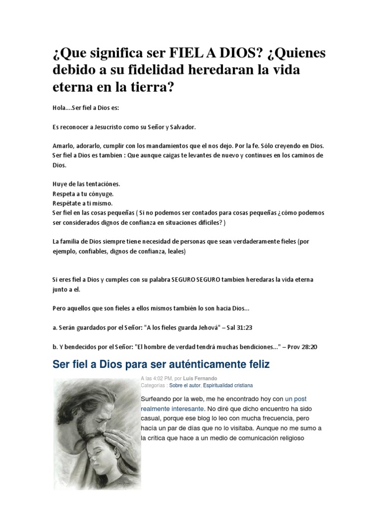 Significado de ser fiel a Dios | PDF | Jesús | Sacerdote