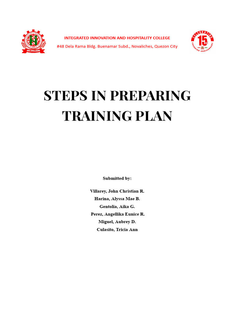 Group4 Steps in Preparing Training Plan | PDF