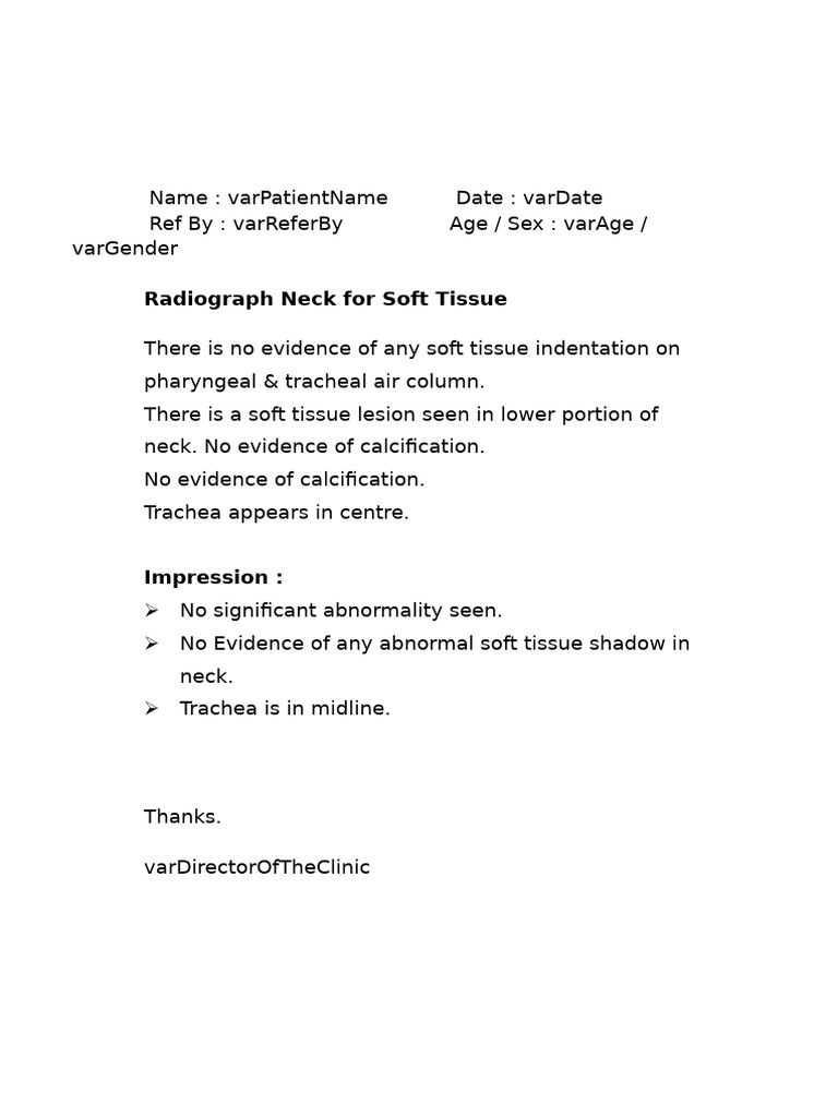 Neck Soft Tissue | PDF