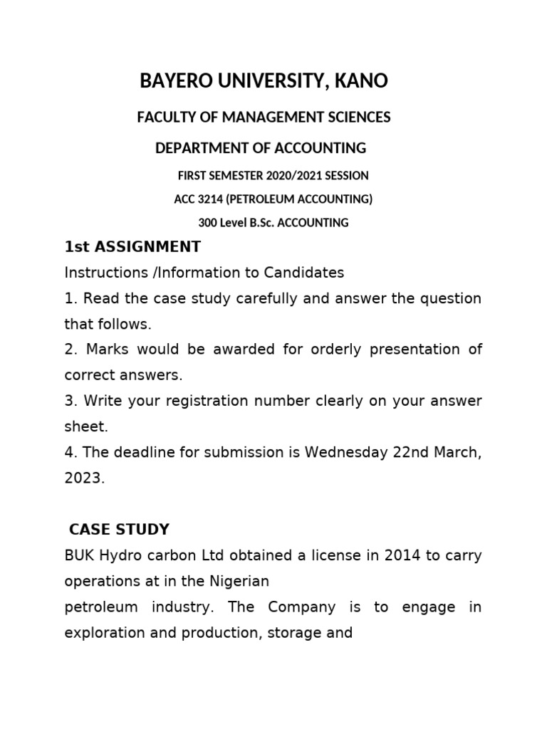 Haruna Idris Petroleum Assignment | PDF | Petroleum | Hydrocarbon ...