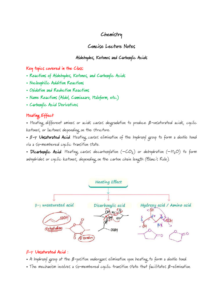 Aldehydes, Ketones and Carboxylic Acids_Short Notes.pdf | PDF ...