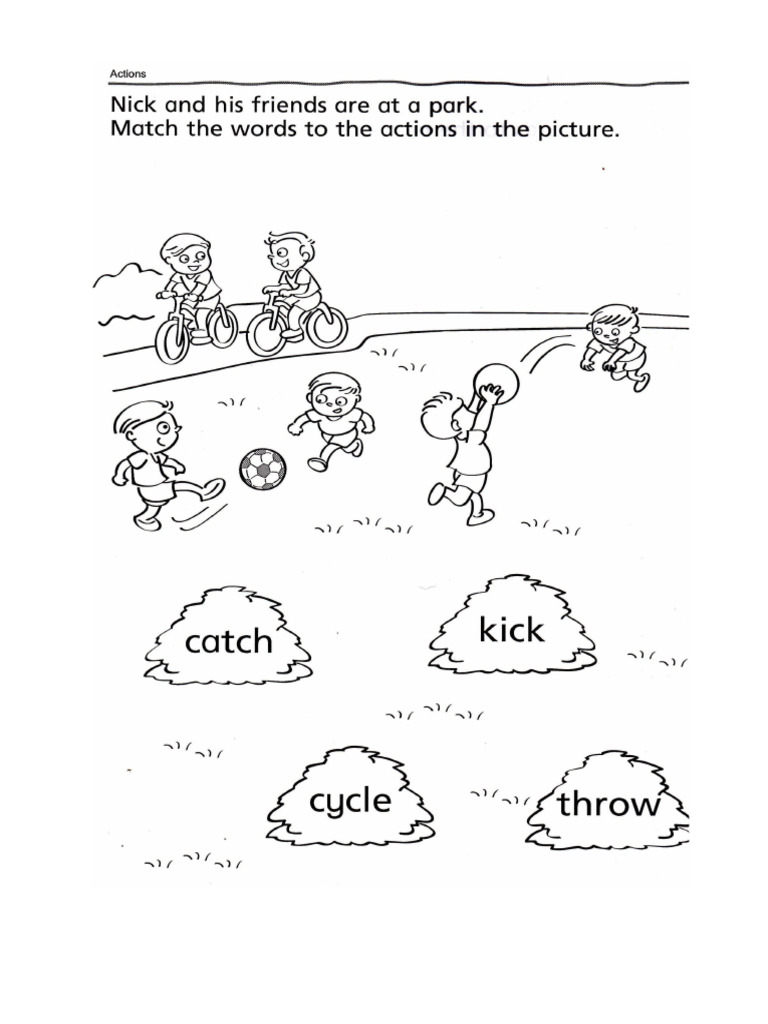 Action Worksheet (Throw, Kick) | PDF