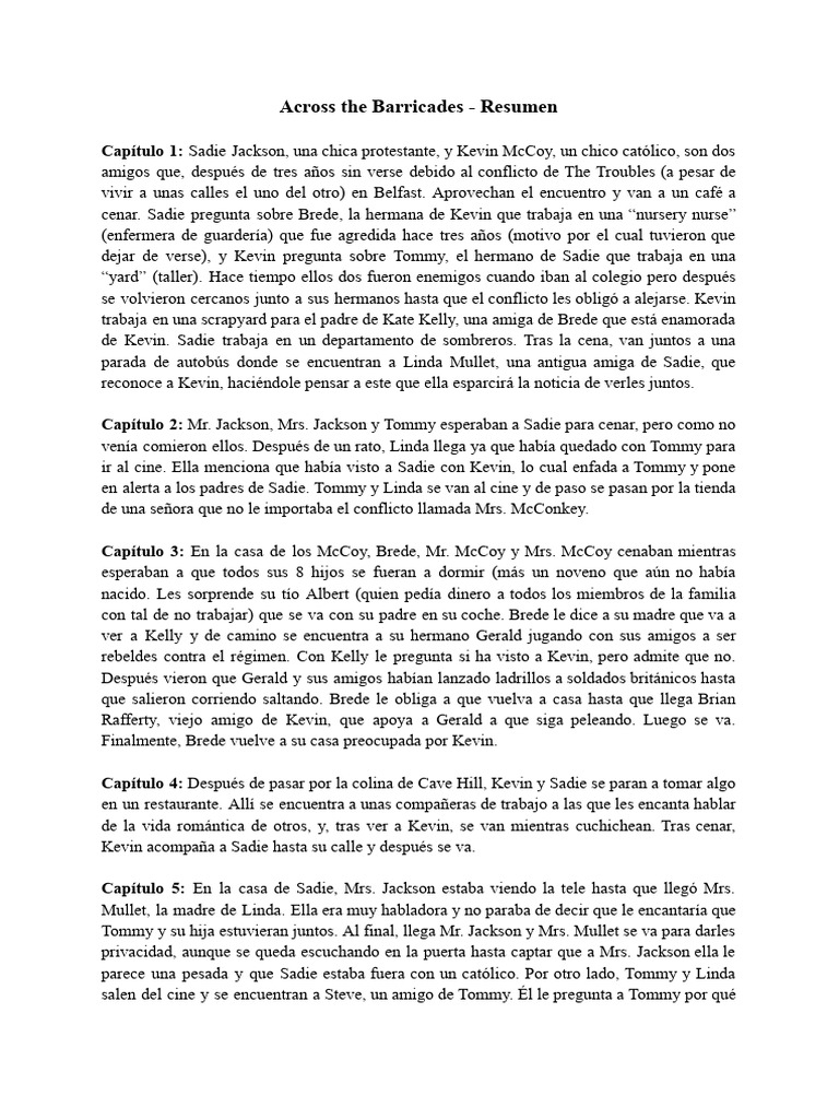 Resumen de Across The Barricades | PDF