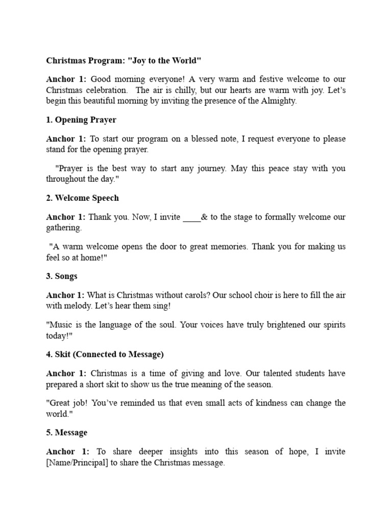 Give Me A Anchoring Script For The Following Chris... | PDF